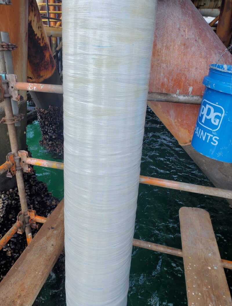 Corroded Offshore Riser Repaired with A+ Wrap