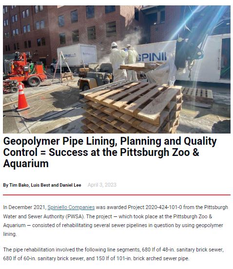 Geopolymer Pipe Lining